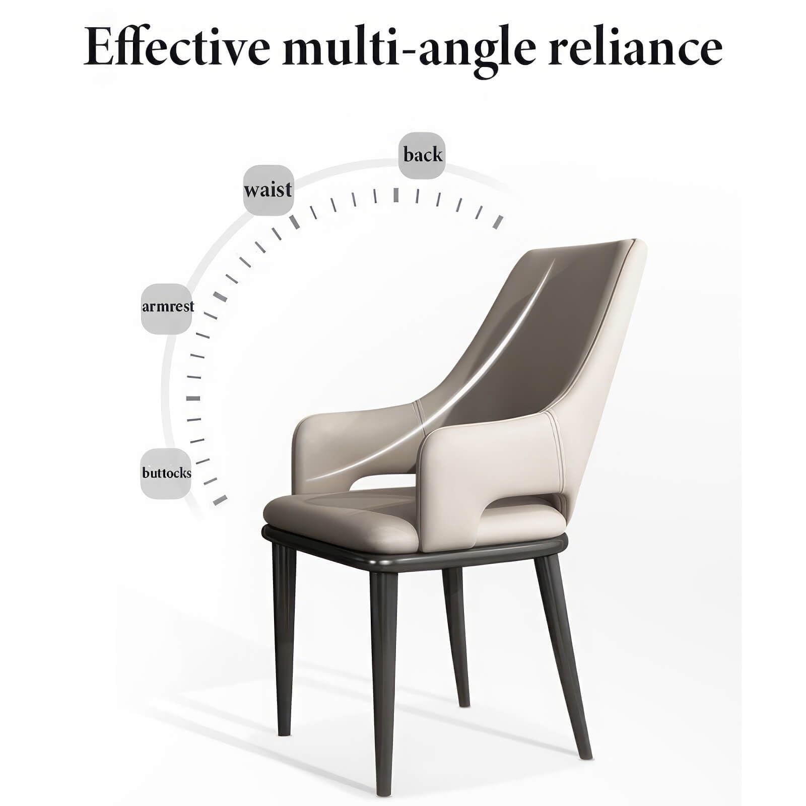 RILOOP Mid Century Modern Dining Chairs,Pu Leather Upholstered Dining Chairs with Black Metal Frame, Kitchen & Dining Room Chairs Armrests Side Chairs for Dining Room,Living Room/C/43 * 44 * 92Cm
