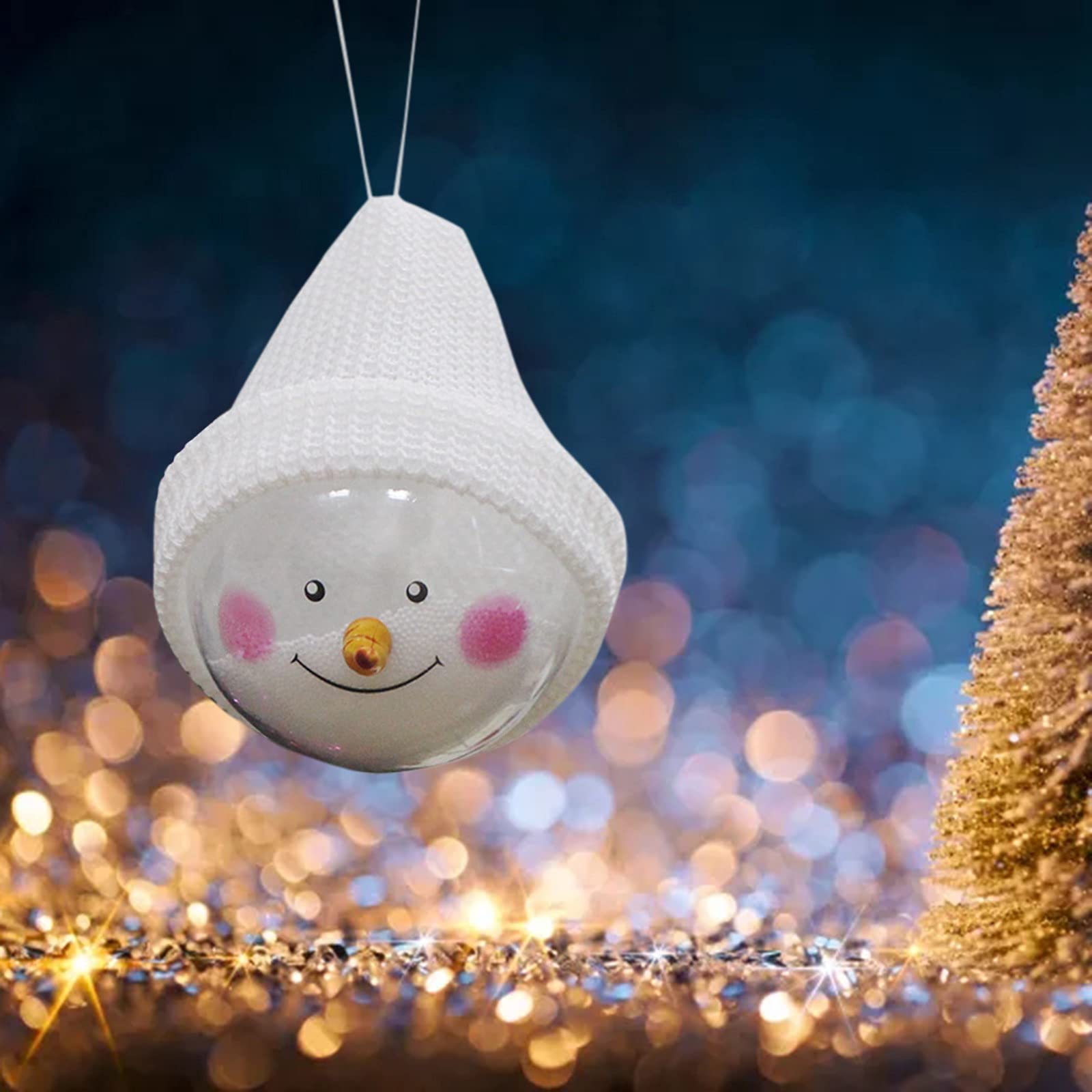 QAZIUY Christmas Ball Ornaments Shatterproof Christmas Tree Decorations Christmas Creative Decoration Snowman Children Plastic Christmas Ball for Tree Decor Xmas Party