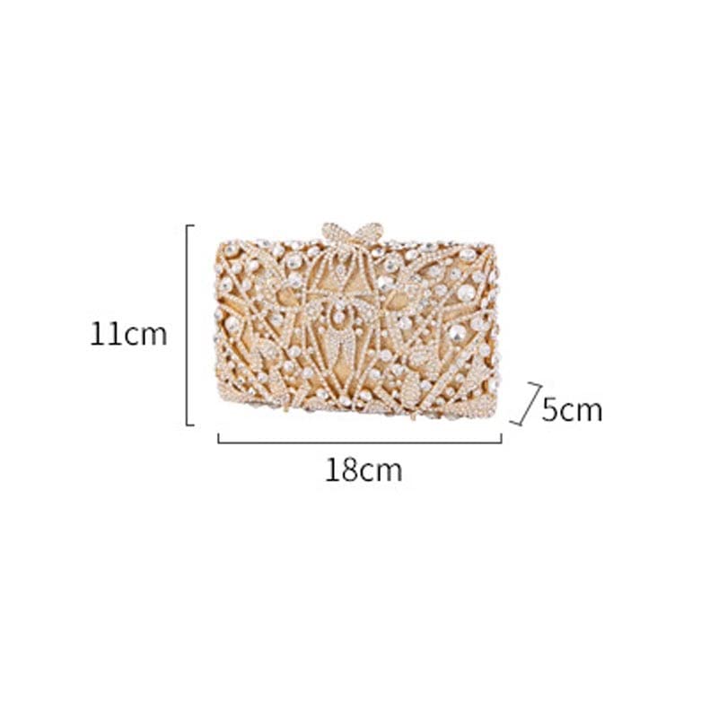 ZHUHW Hollow Out Women Clutch Bag Purse Crystal Wedding Bride Evening Bag