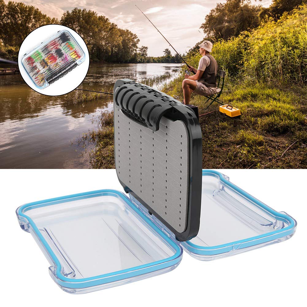 Yeuipea Fishing Box, Double-Sided Lure Bait Fly Fishing Box Plastic Fish Hook Storage Containers Accessory(A)