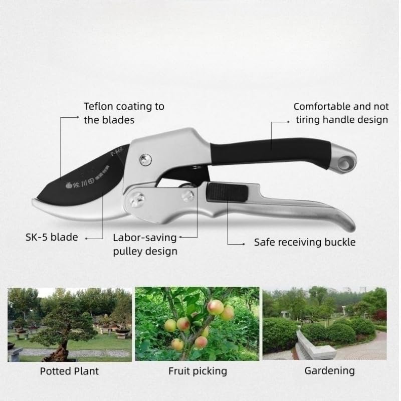 Pruning Shears, Pruning Shears for Gardening, Professional Garden Shears Clippers/Pruning Scissors Labor-Saving with Coated Stainless Steel Blades & Non-slip Handle