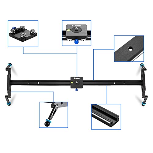Sutefoto 47''/120cm Portable Camera Slider Rail Track for Video Movie Photography DSLR Cameras, Phone, Action Camera, Max Support 8kg/17.63 lbs Loading