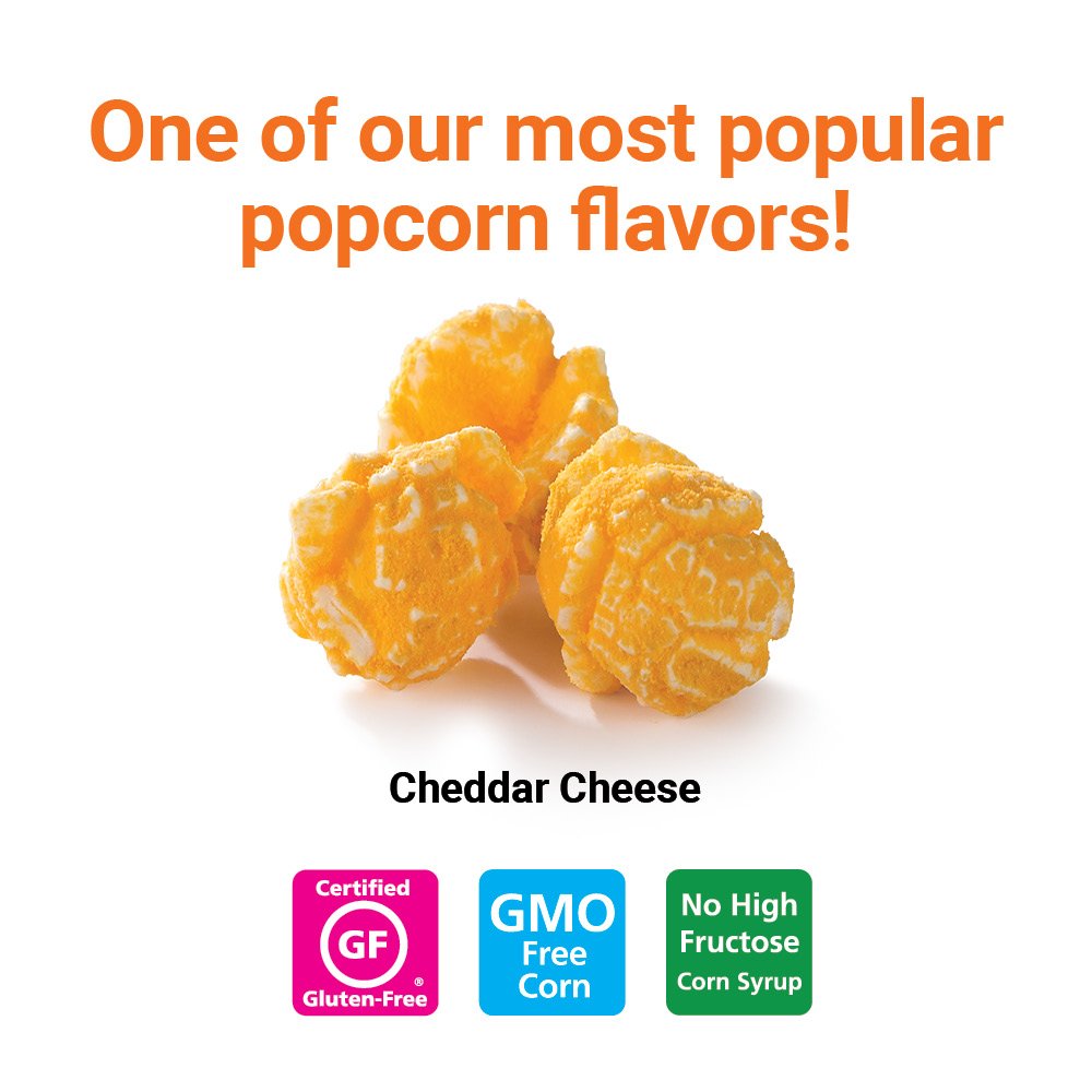 Popcornopolis Gourmet Cheddar Cheese Popcorn 27 Ounce (Pack of 6)