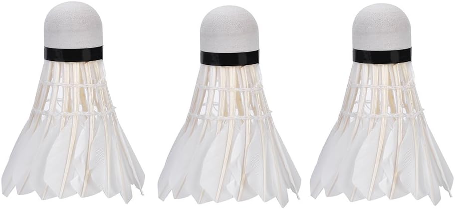 Tbest Goose Shuttlecocks,3Pcs Professional Training Sport Badminton Balls Birdies Badminton Shuttlecocks with Great Stability and High Speed for Outdoor Indoor Sport