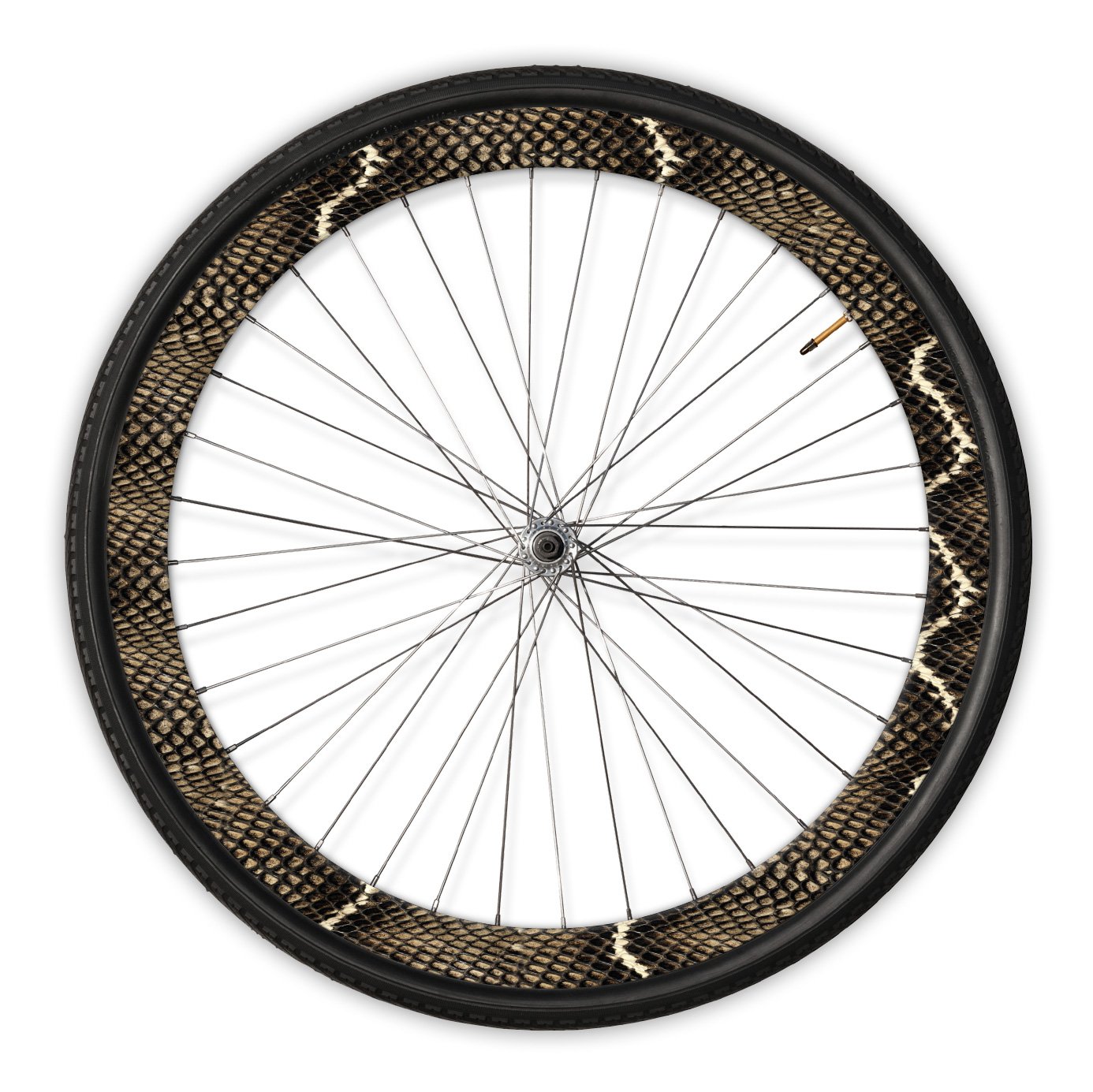 rimSkin Deep V Non-Machined Single Wheel Rim Skin Pack for Road/Fixed Gear/Track Bike, Snakeskin HD Print, 700c (50mm)