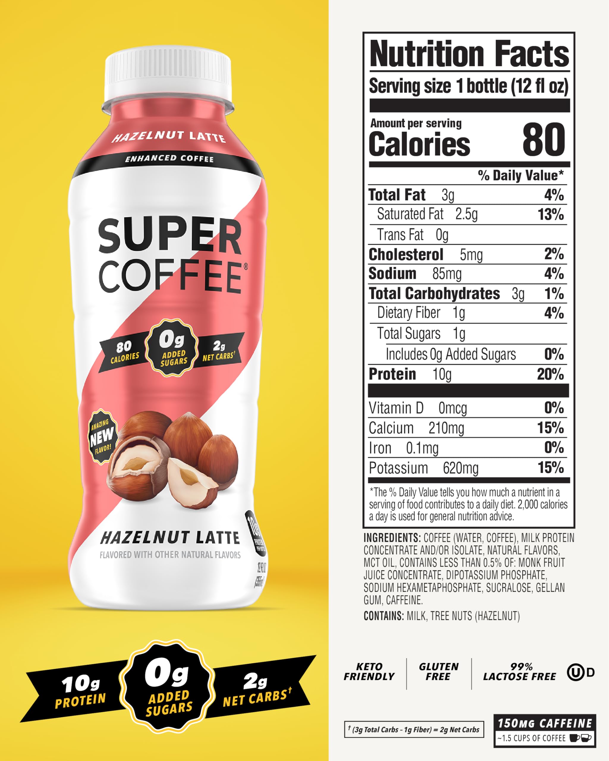 Super Coffee, Iced Keto Coffee (0g Added Sugar, 10g Protein, 80 Calories) [Variety Pack] 12 Fl Oz, 12 Pack | Iced Coffee, Protein Coffee, Coffee Drinks - LactoseFree, SoyFree, GlutenFree