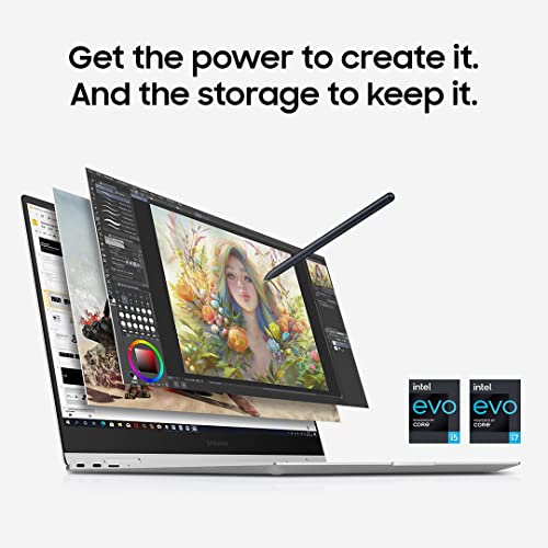 SAMSUNG Galaxy Book Pro 360 5G Intel Laptop Computer 13.3" AMOLED Screen Intel Core i5 Processor 8GB Memory 256GB SSD Long-Lasting Battery, Mystic Silver