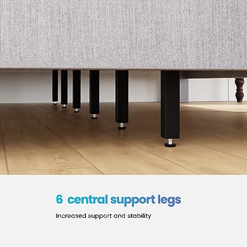 PayLessHere Platform Bed Frame Twin Mattress Foundation with Fabric Upholstered Headboard and Wooden Slats Support, Fully Upholstered No Box Spring Needed Non-Slip and Noise-Free,Twin