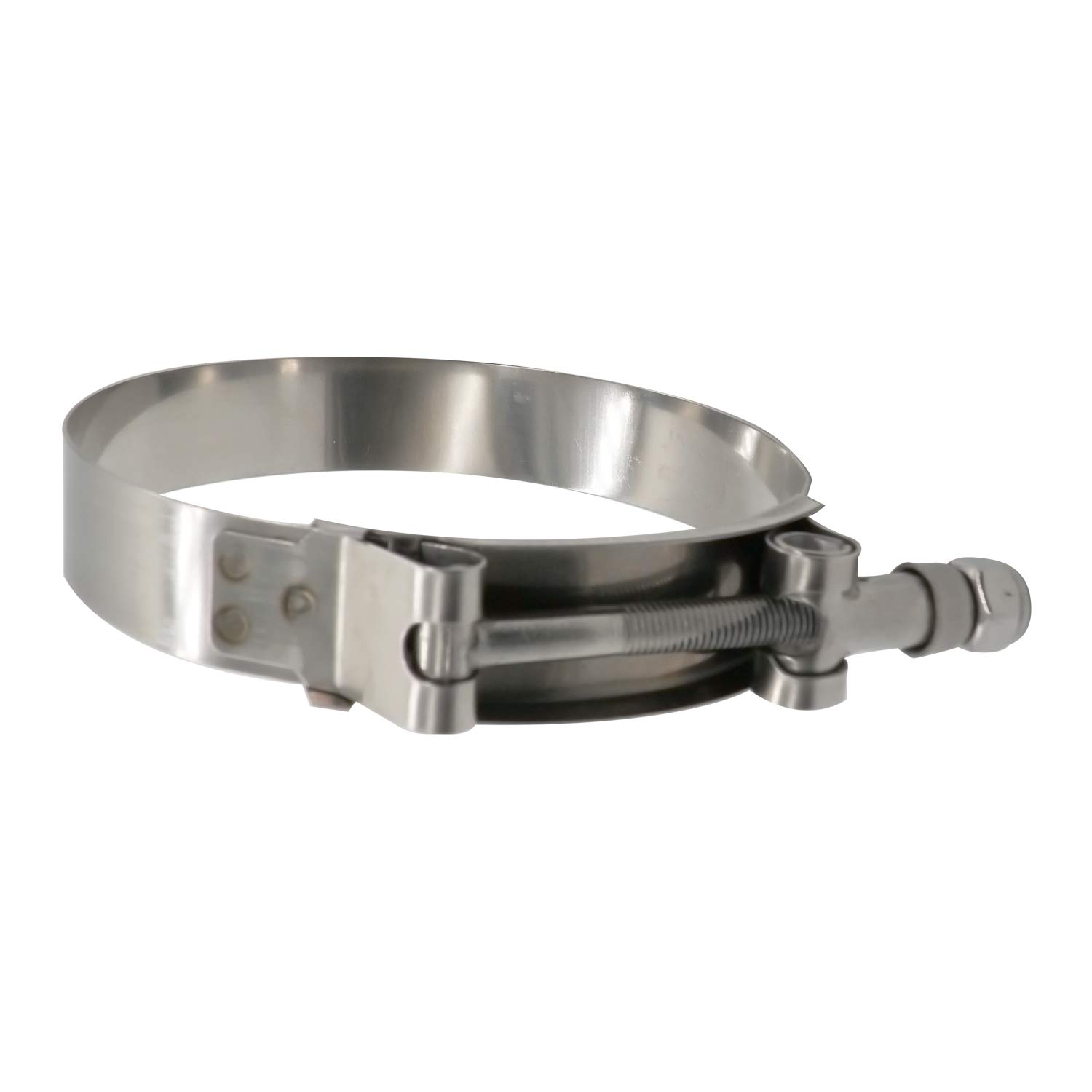 Roadformer 4" T-Bolt Hose Clamp - Working Range 108mm - 116mm for 4" Hose ID, Stainless Steel Bolt, Stainless Steel Band Floating Bridge and Nylon Insert Locknut (108mm - 116mm, 2 pack)