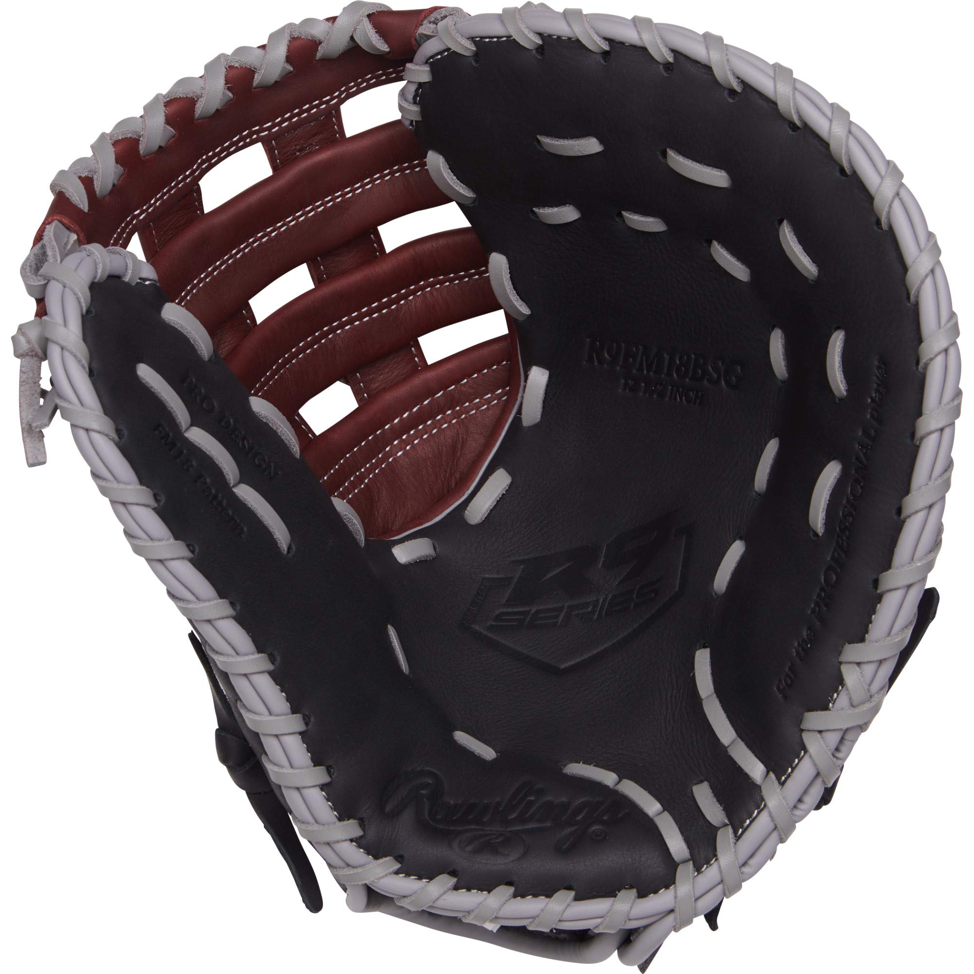 Rawlings R9 Series Baseball Glove, Black, 12.5 inch, Left Hand Throw
