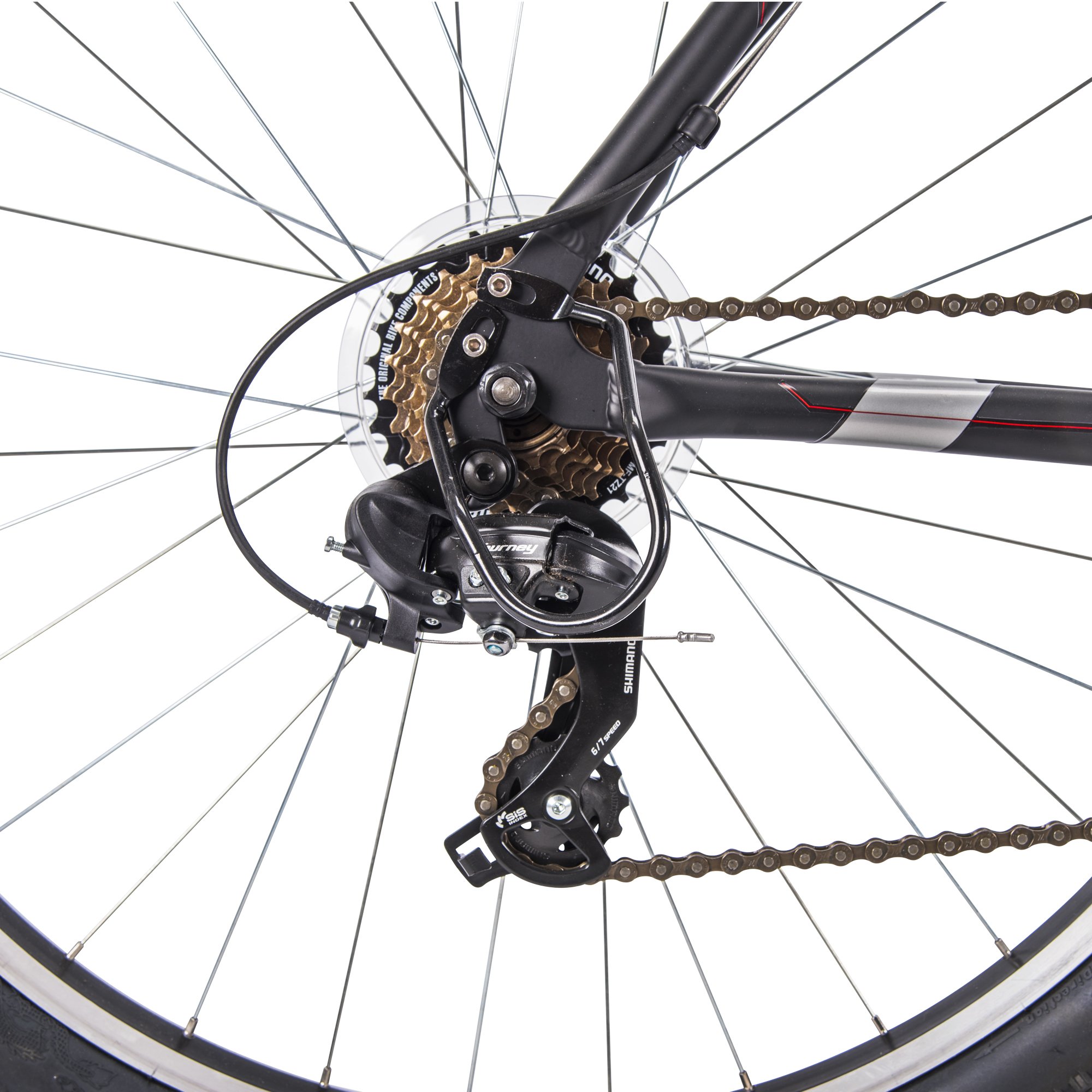 ROYCE UNION RMT 27.5" Mens 21-Speed All-Terrain Mountain Bike, 22" Aluminum Frame, Twist Shift, Matte Black