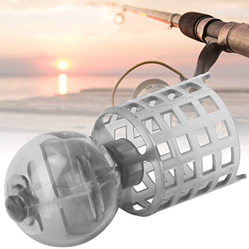 Yeuipea Fishing Feeder Lure Bait, 4Pcs PE Plastic Portable Fishing Feeder Lure Bait Cage Tackle Accessories with Weight(M)