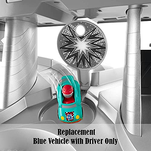 Replacement Car for Little People Launch 'n Loop Raceway - GMJ12 ~ Replacement Blue / Teal Vehicle with Driver
