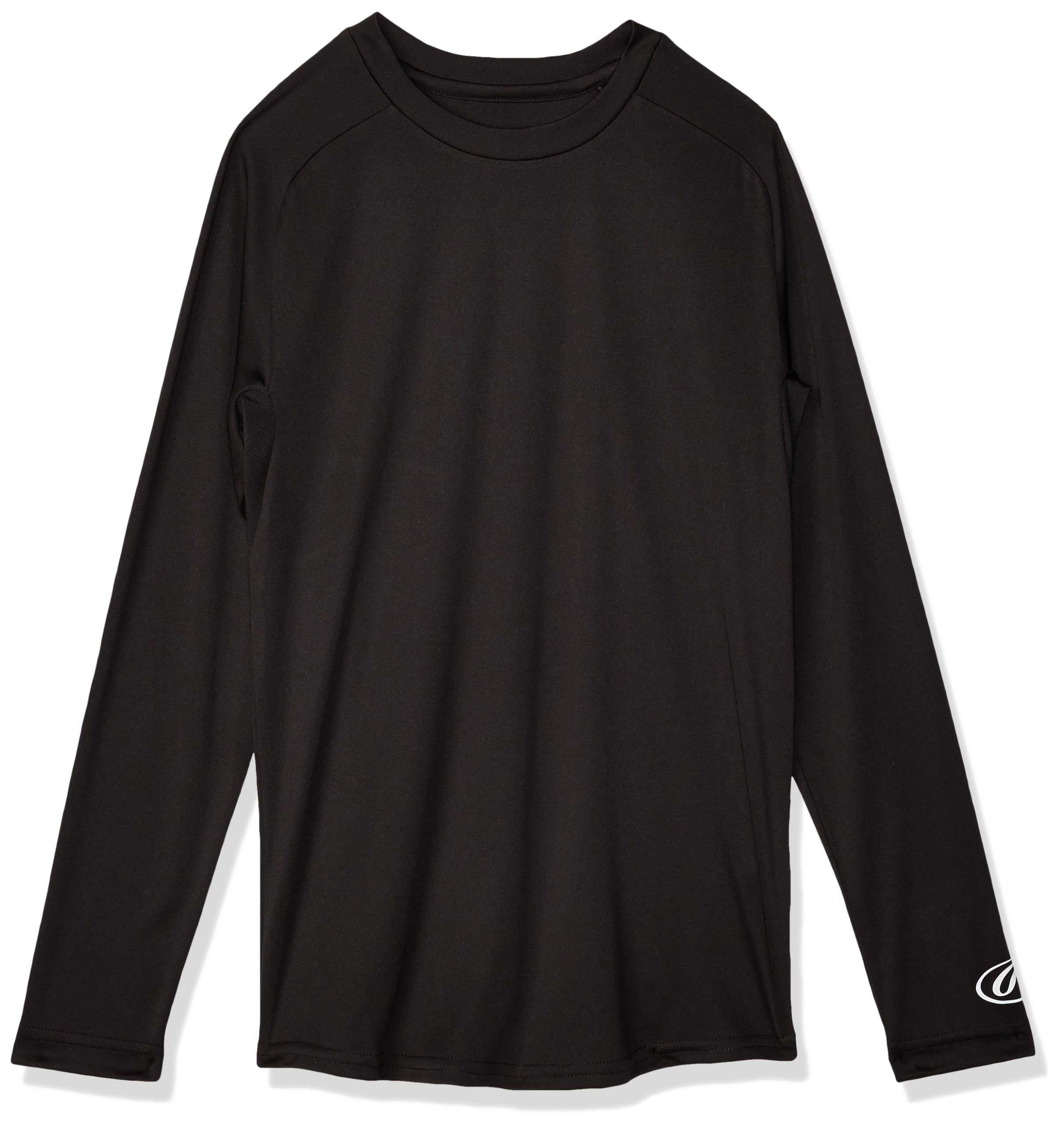 Rawlings Youth Crew Neck Long Sleeve Shirt, Black, Adult Medium