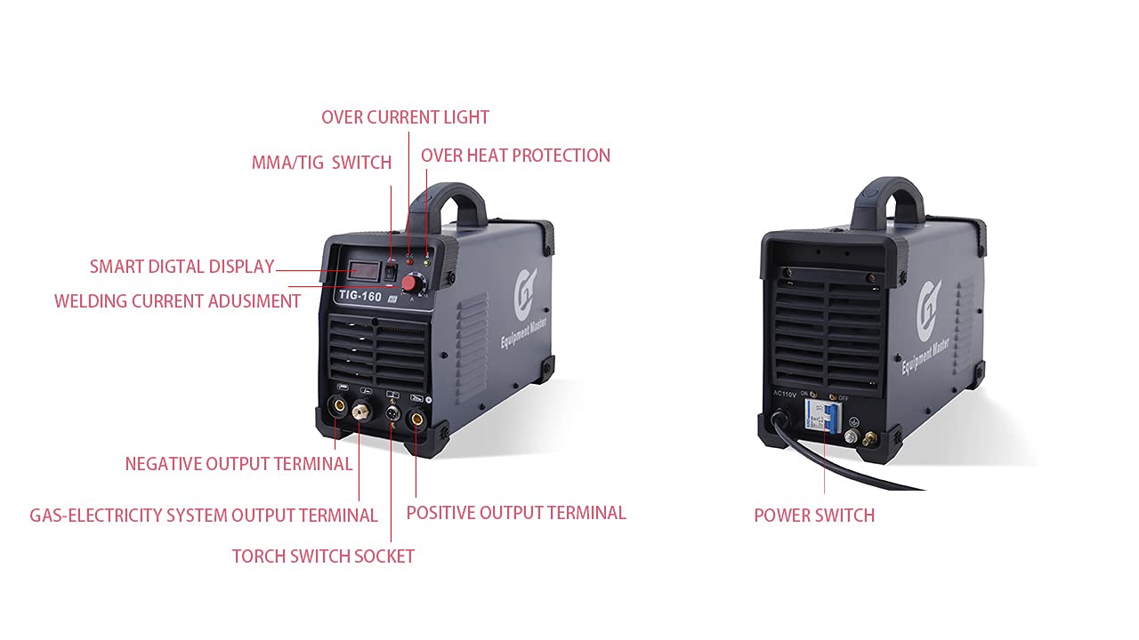 TIG Welder Machine Portable Stick Welders 160A TIG Welding with LED Display Voltage 110V Dual Voltage TIG/Stick 2 in 1 IGBT Digital Inverter Welder Welding Machine