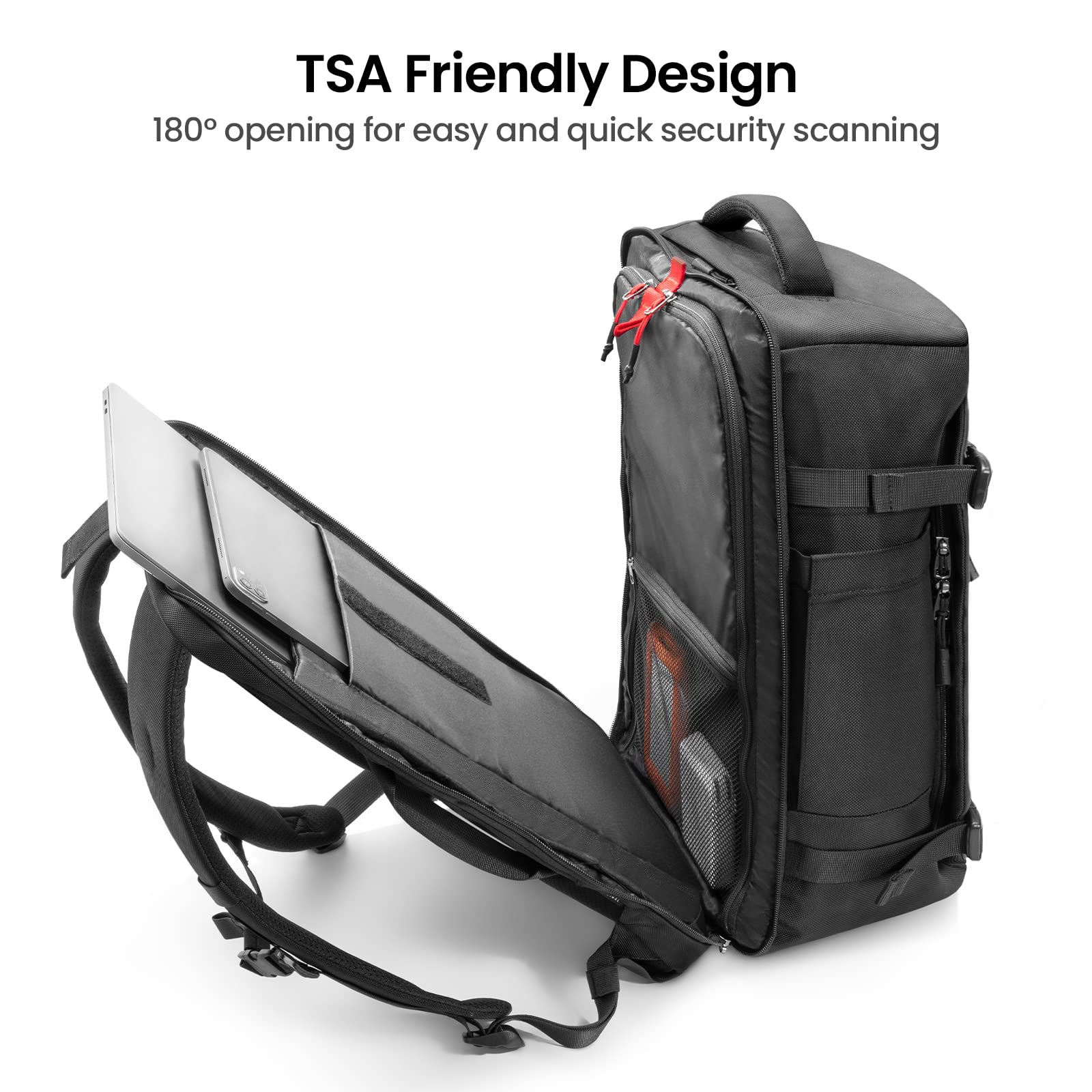 tomtoc Bundle Set - Navigator-T66 Travel Laptop Backpack 40L & Explorer-T21 Sling Bag S Black 4L(Fits 8.2-inch iPad Mini)