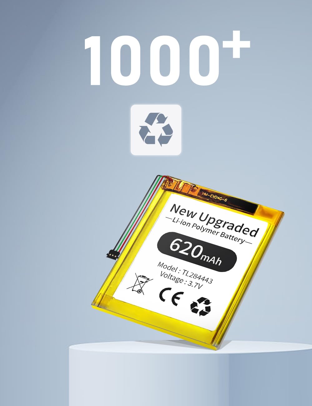 Soseieiu TL284443 Battery,(๐ฎ๐ฌ๐ฎ๐ฐ ๐ก๐๐ช ๐จ๐ฝ๐ด๐ฟ๐ฎ๐ฑ๐ฒ๐ฑ) 620mAh High Capacity Compatible with Nest Learning Thermostat 2nd 3rd Generation T3008US T4000ES T3007ES A0013 3.7V Battery
