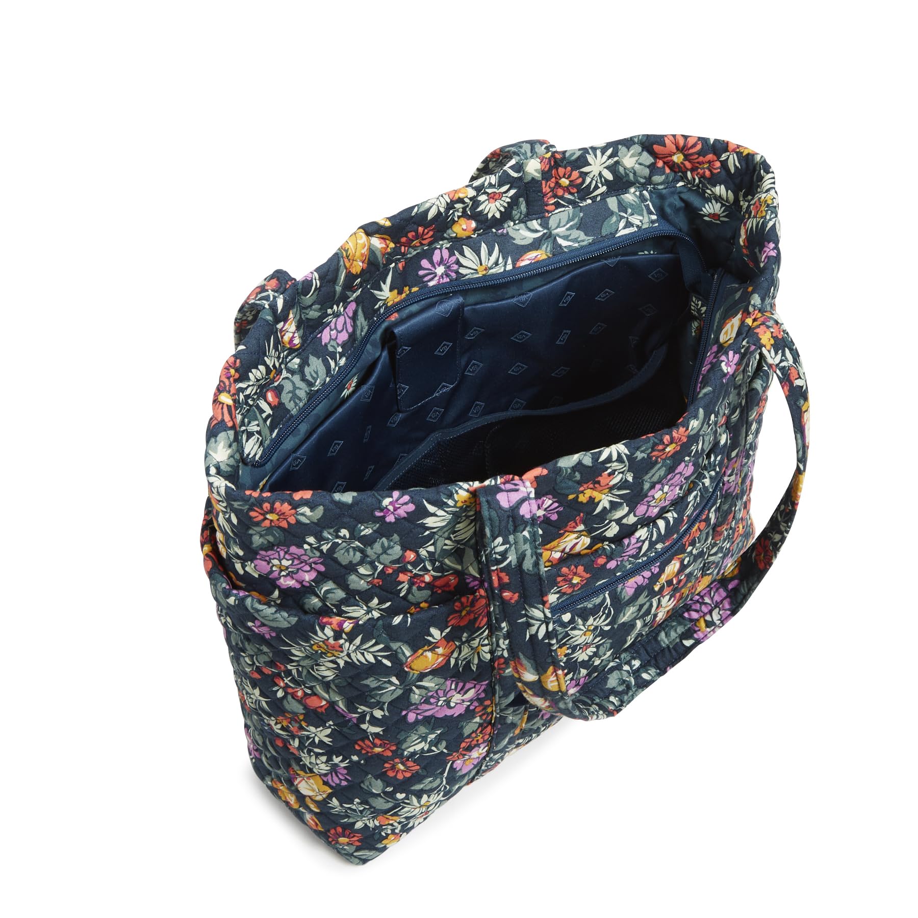 Vera Bradley Women's Cotton Deluxe Vera Tote Bag, Rosa Floral - Recycled Cotton, One Size