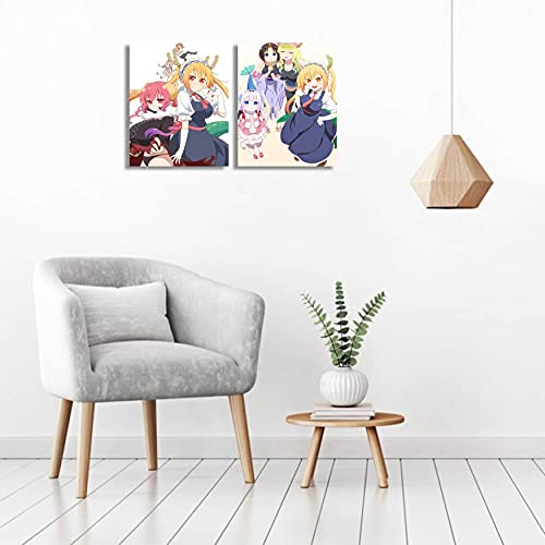 TiTiArt Anime Miss Kobayashi's Dragon Maid Canvas Print Poster Frameless Gift 8 x 10 inch (20x25cm)