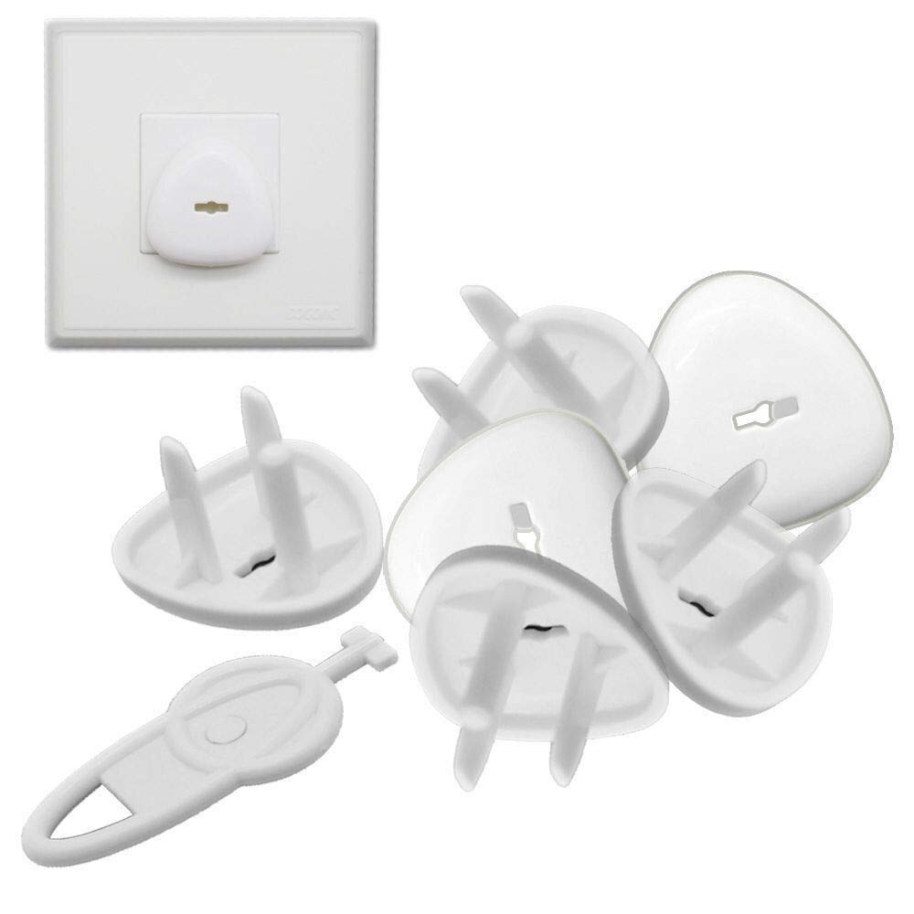 QIAOLI 24 Pack New High-Strength ABS Material Electrical Outlet Socket Covers Plug Caps Protector Security for Babies Children Safety Protection Prevent Electric Shock with 2 Small Keys