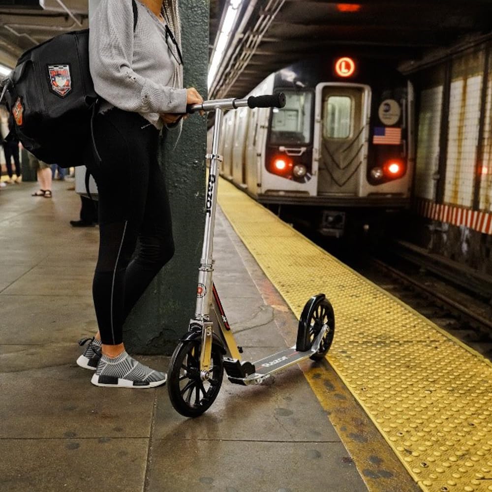Razor A6 Kick Scooter for Kids Ages 8+ - Extra-Tall Handlebars & Longer Deck, 10" Urethane Wheels, Anti-Rattle Technology, For Riders Up to 220 lbs