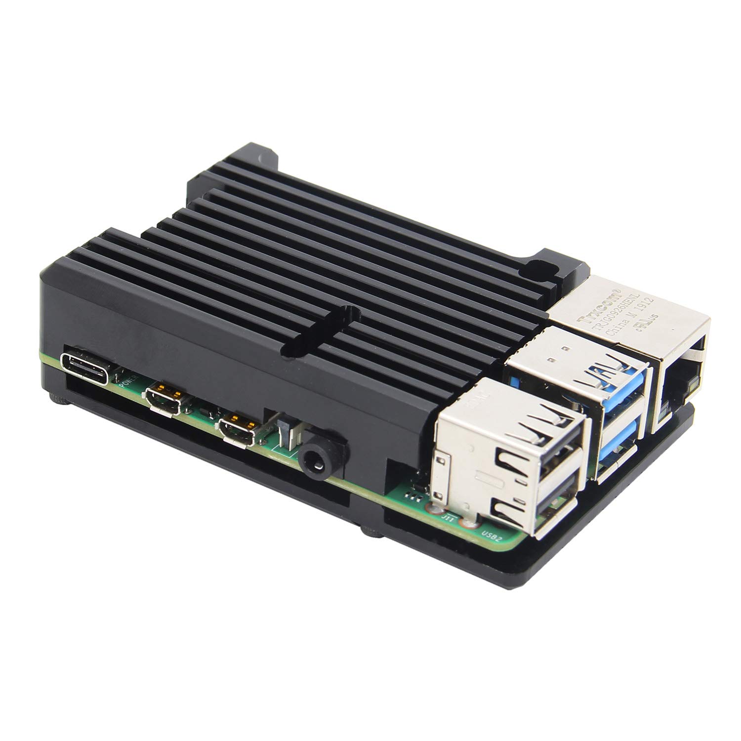 RICHEN Raspberry Pi 4 Computer Model B Armor Aluminum Alloy Case/Passive Cooling Shell Metal Enclosure Heat Dissipation Compatible with Pi 4B Only(Not Include Raspberry Pi Board) (Without Fan)