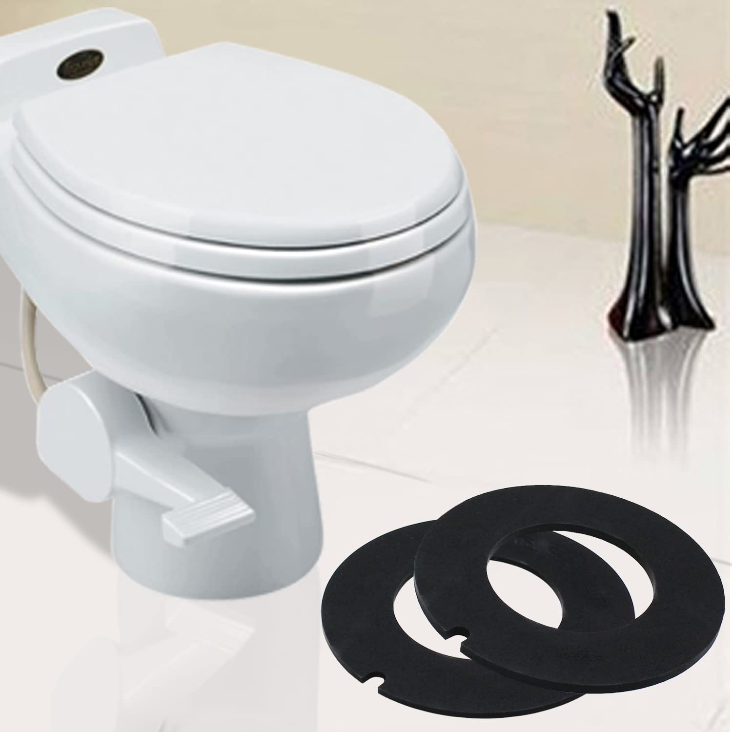 S-Union RV Toilet Rubber Bowl Leak Seal Kit Replacement for 385311462 and 385316140