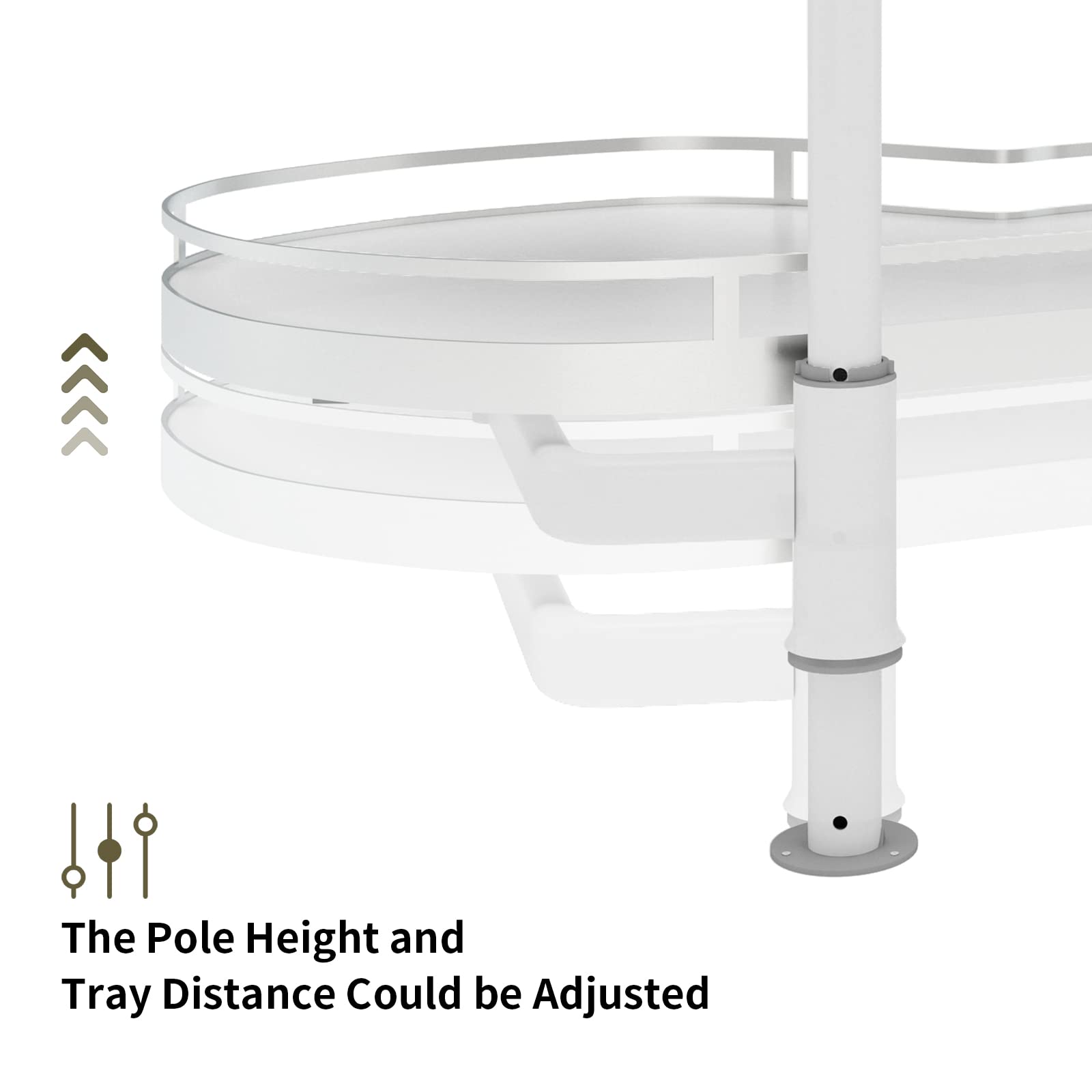 WHIFEA Blind Corner Pull Out Cabinet Organizer, Soft Close 2 Tier Swing Tray, Non-Slip Spice Rack for 36 inch Kitchen Cabinet, Heavy Duty Storage Organizer, Adjustable Height