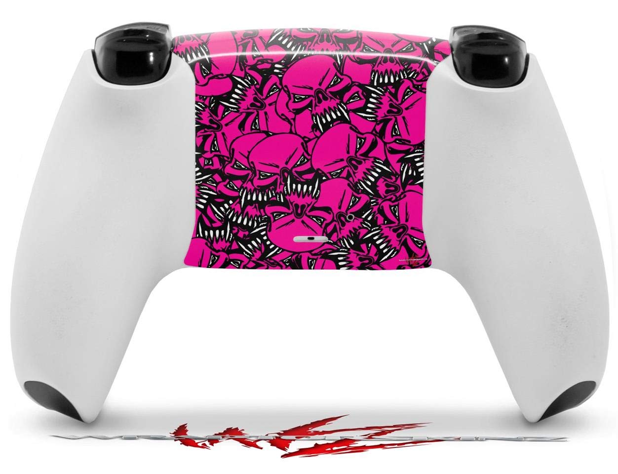 WraptorSkinz Skin Wrap compatible with Sony PS5 DualSense Controller Scattered Skulls Hot Pink (CONTROLLER NOT INCLUDED)
