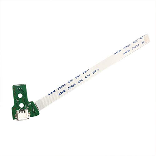 Zahara 2PCS USB Charging Port Board JDS-055 Replacement for Sony PS4 Controller Dualshock with Flex Cable