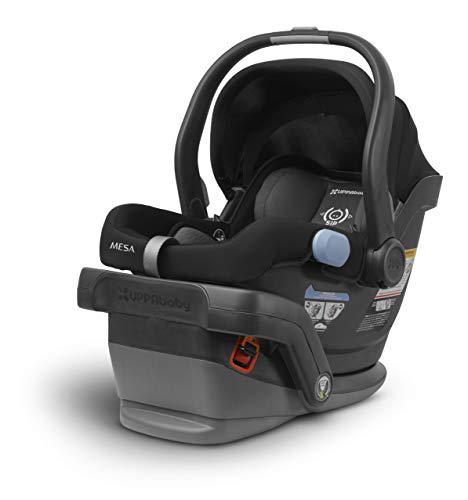 UPPAbaby Minu Stroller - Ryan (Teal Melange/Silver/Saddle Leather) + Minu Infant Car Seat Adapter for MESA + Mesa Infant Car Seat - Jake (Black)