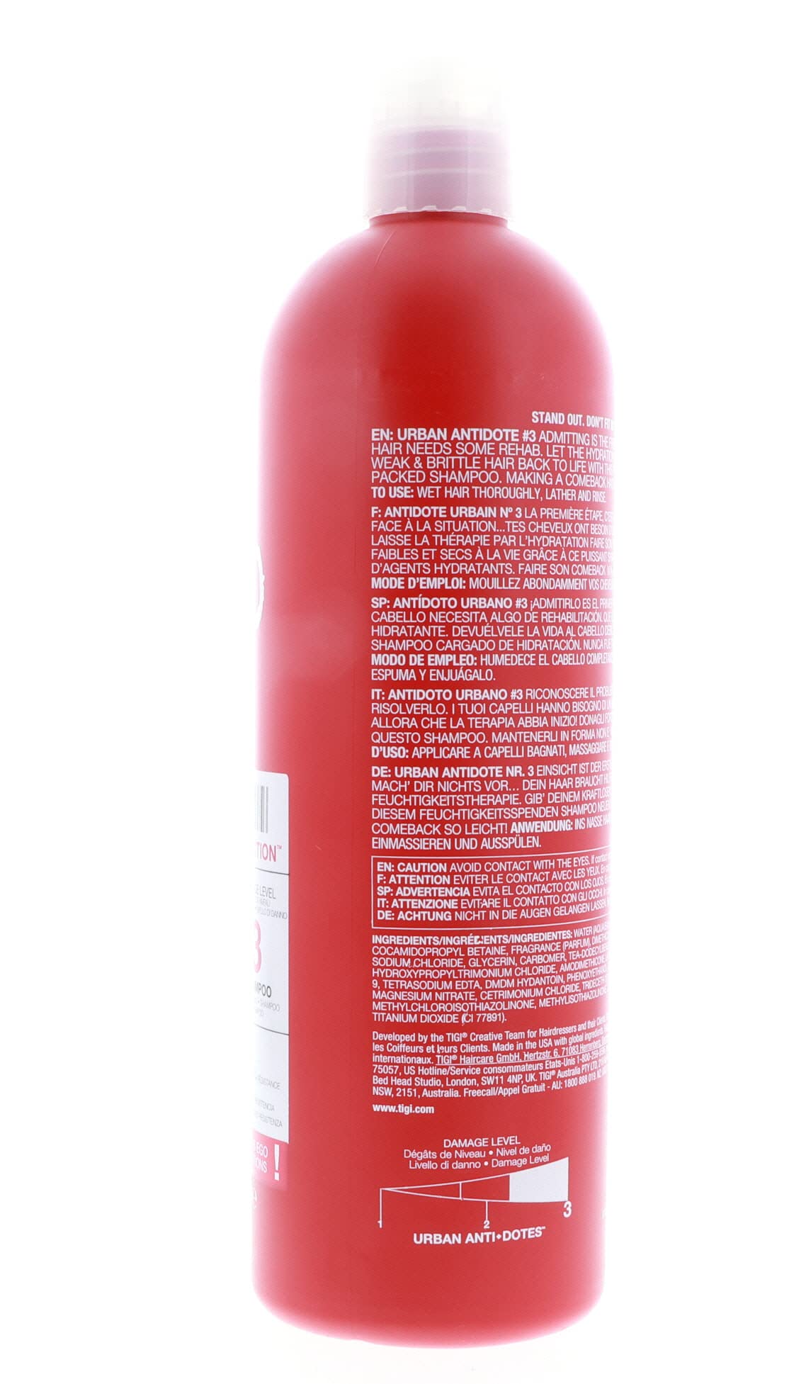 Tigi Bed Head Urban Antidotes Resurrection Shampoo Damage Level 3 25.36 Oz (Pack Of 2)
