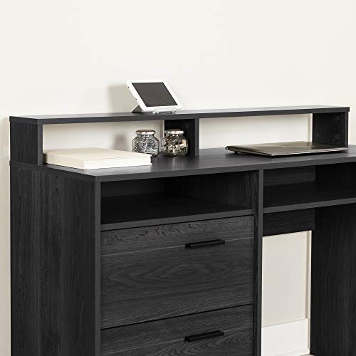 South Shore Fynn Computer, Small Desk, Gray Oak