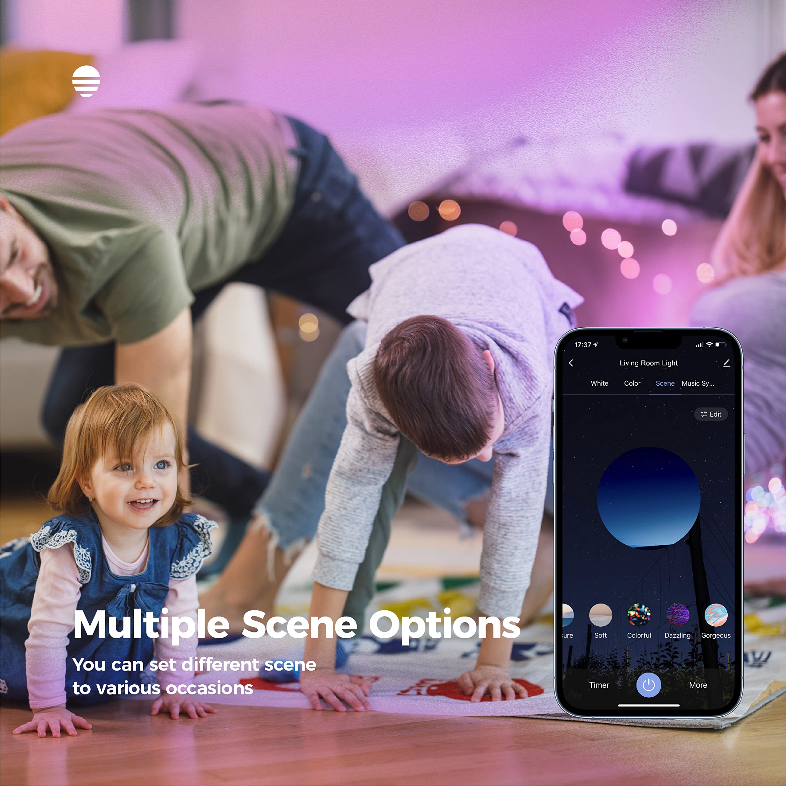 Smart Light Bulbs, 2700K-6500K - 11W - 100W Equivalent - WiFi RGBCW A19 LED Bulb E26 Base - 1100LM - WiFi Light Bulb - Color Changing Bulb, Compatible with Alexa/Google Home, 4 Pack