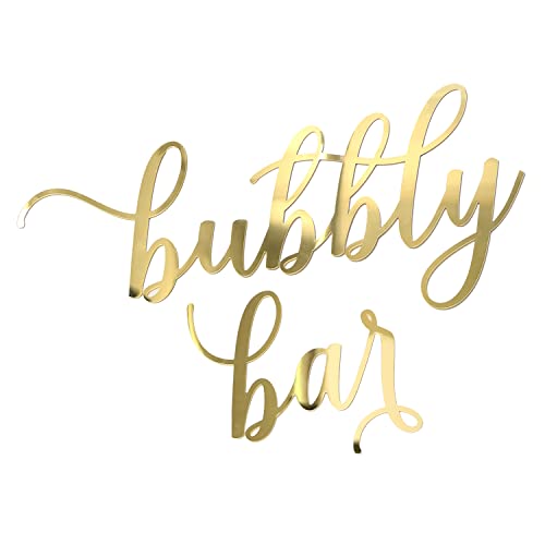 Style Me Pretty Gold Bubbly Bar Acrylic Sign