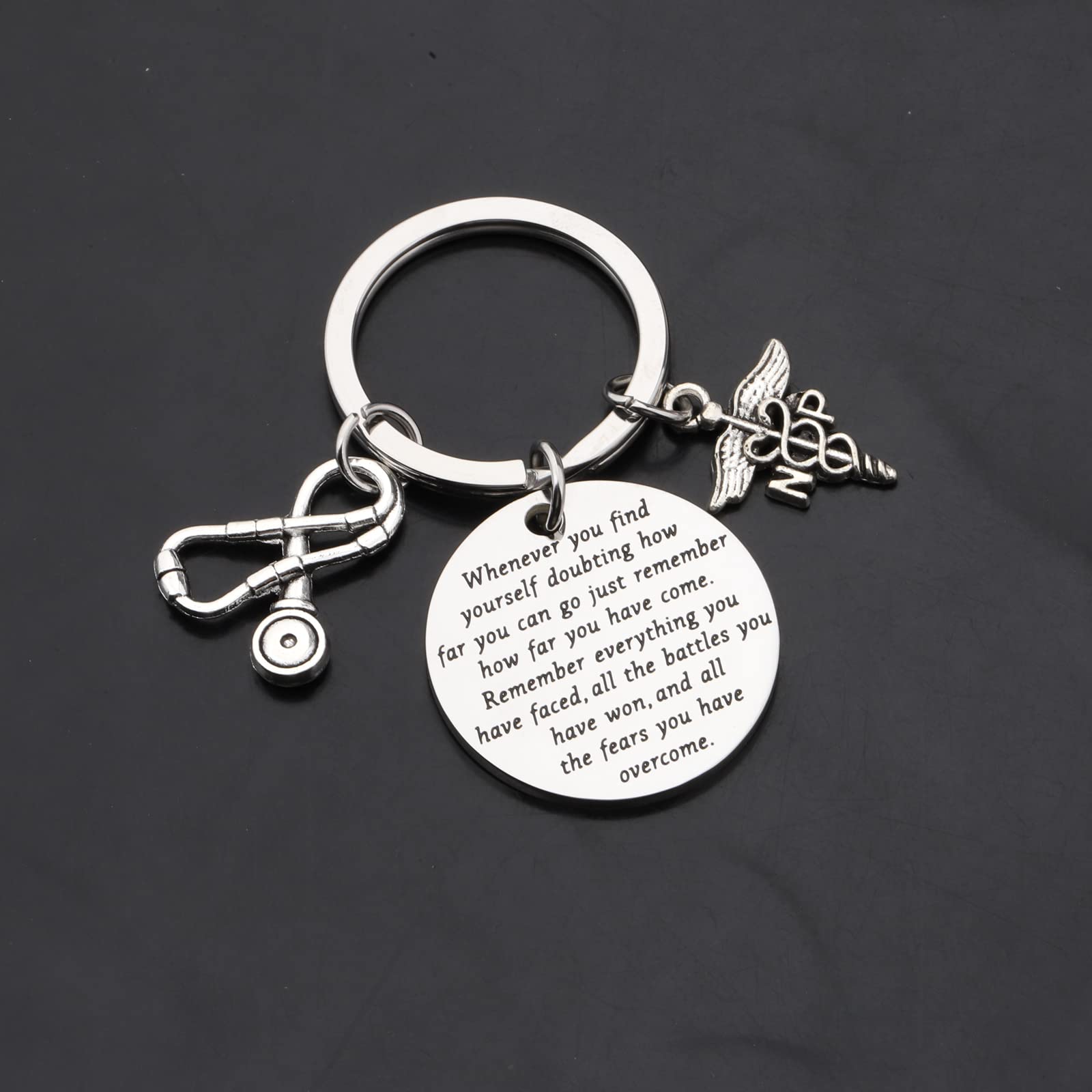 TIIMG Np Motivational Keychain Np Nurse Gifts Nurse Practitioner Student Gift Graduation Gift (NP whenever)