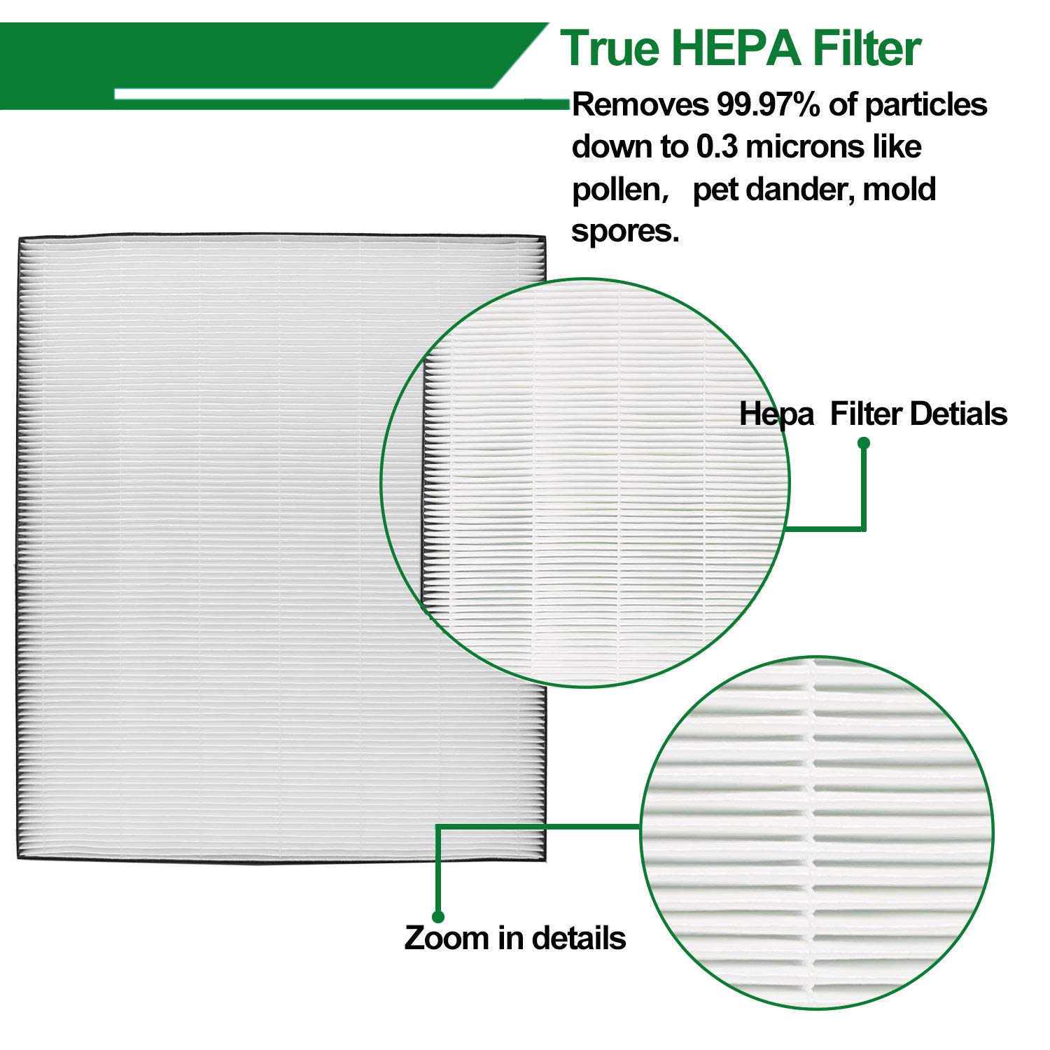 Replacement Post Filter and Carbon Pre Filter compatible for Bissell Air400, 1 Pre Filter + 1 Carbon Post Filter, Compared to Part # 2521 and 2520
