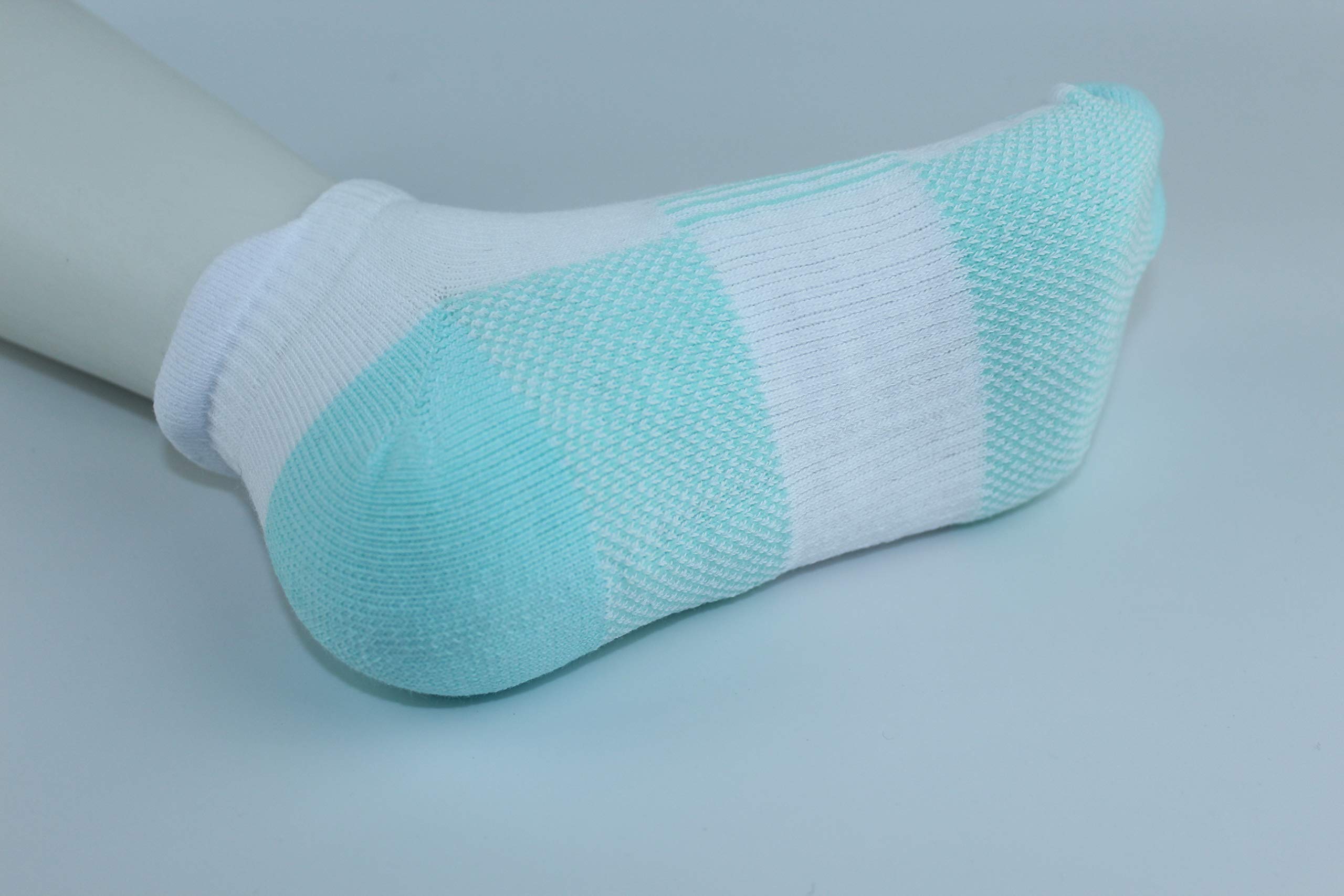 rifix Womens Ankle Running Socks,Cotton Low Cut Athletic Socks,No Show Sports Socks(4P White/Red)