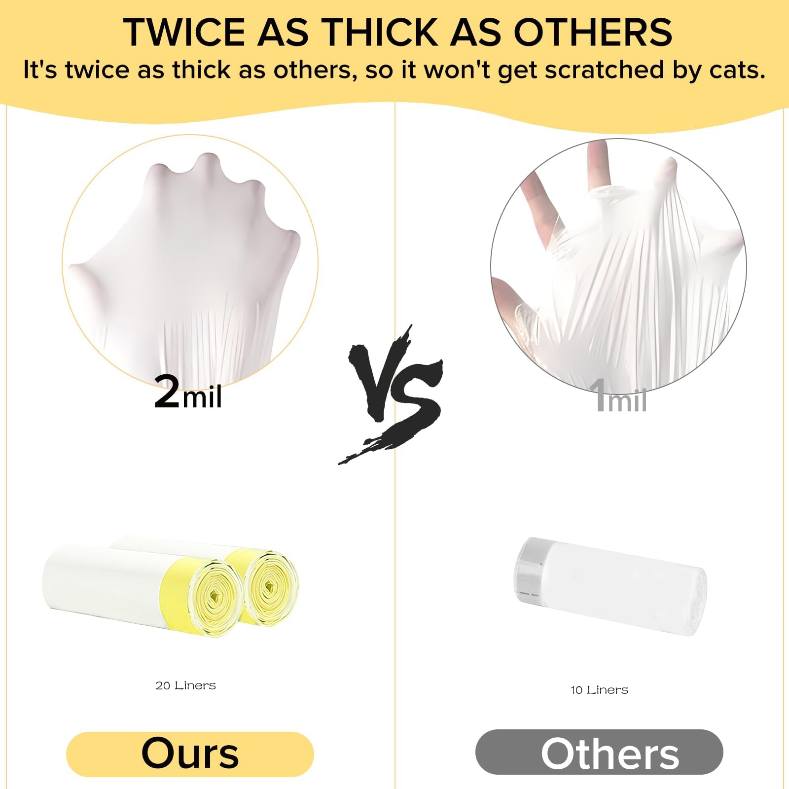 OSEVEN Cat Litter Bag for Self-Cleaning Cat Litter Box- 20PCS Litter Liners Compatible With Most Automatic Cat Litter Boxes