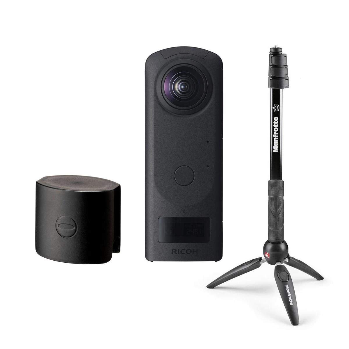 RICOH Theta Z1 360 Degree Spherical Panorama Camera, Black, Bundle TL-2 Lens Protector, Manfrotto Virtual Reality Kit,Pixi Evo Mini Tripod & Extension Pole
