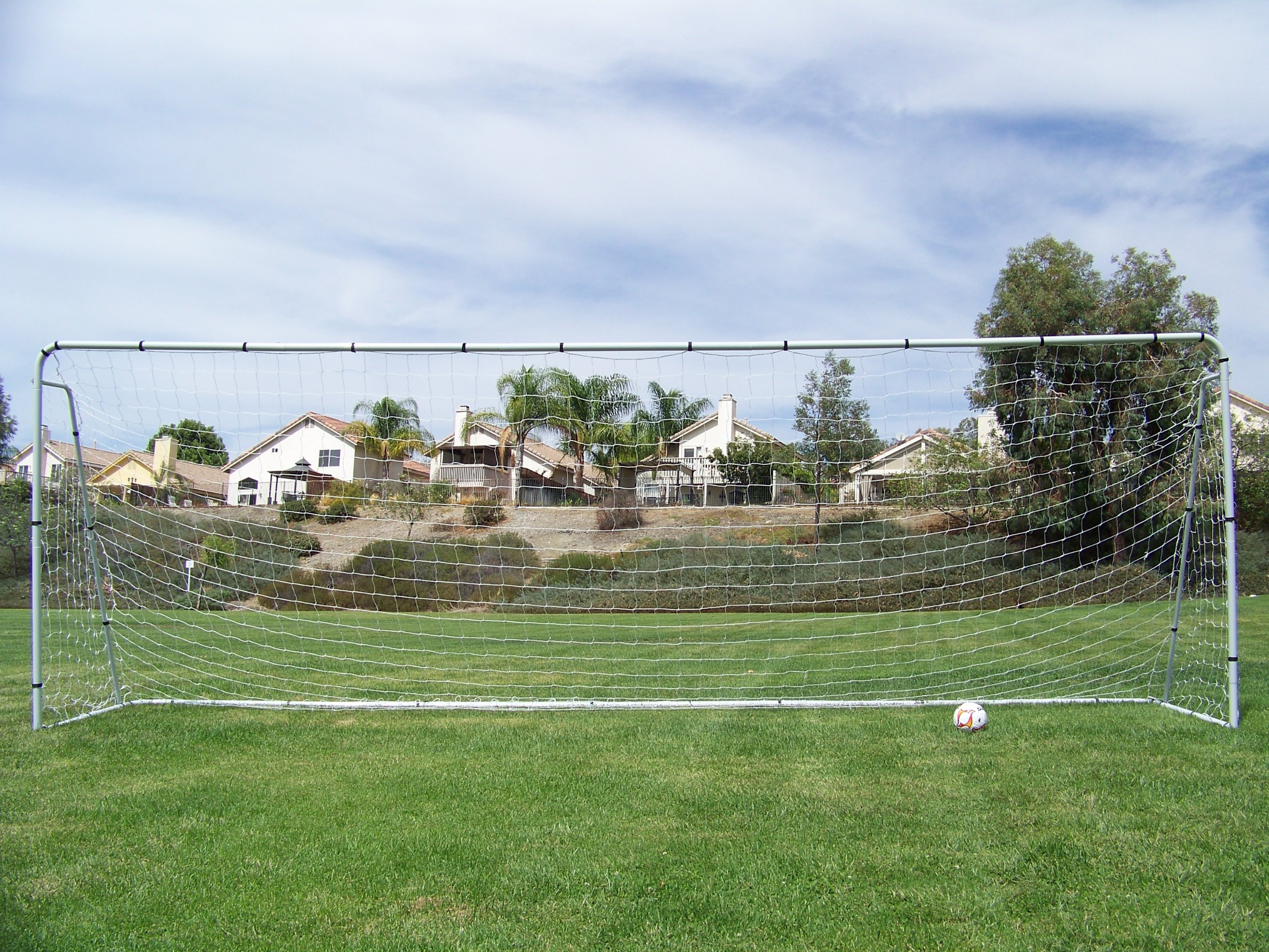 Official Size 24 X 8 X 5 Ft. Steel Soccer Goal. Heavy Duty Frame w/Net. Tournament, Regulation Size. Professional Portable Practice Training Aid. 24 X 8, 24x8(1Net)