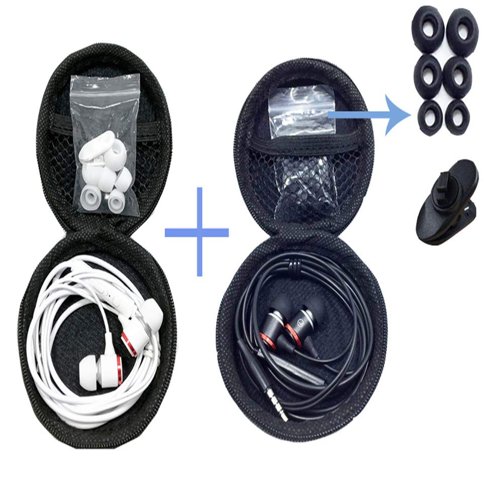 T THKAIVEQI 【2 Pack】 Earbud & in-Ear Headphones Compatible for iPhone and Android Smartphones Earphones Noise Cancelling Stereo Wired 3.5mm Earbuds with Microphone