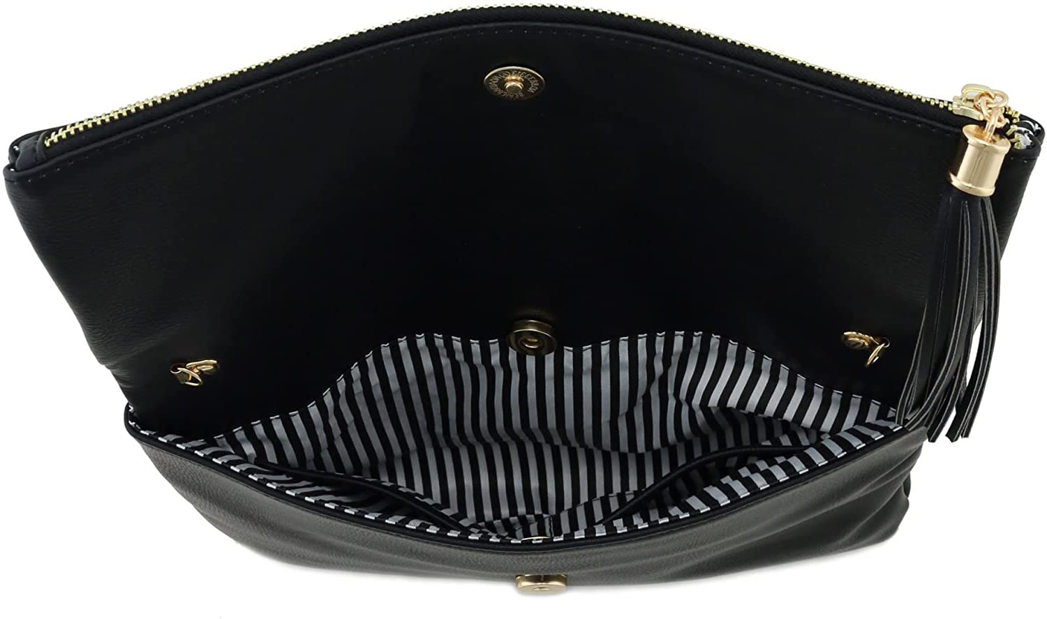 Solene Large Foldover Wristlet Clutch Crossbody Bag with Chain Strap -LP048(1-Rose Gold-LP)