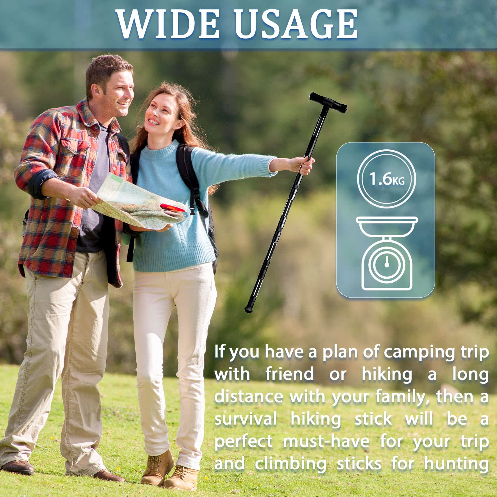 Trekking Pole Trekking Poles for Hiking Carbon Hiking Stick Tactical Outdoor Caming Hiking Walking Stick Tool Version