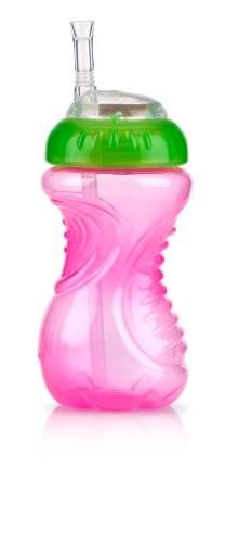 Nuby No-Spill Cup with Flex Straw, 10 Ounce, Colors May Vary