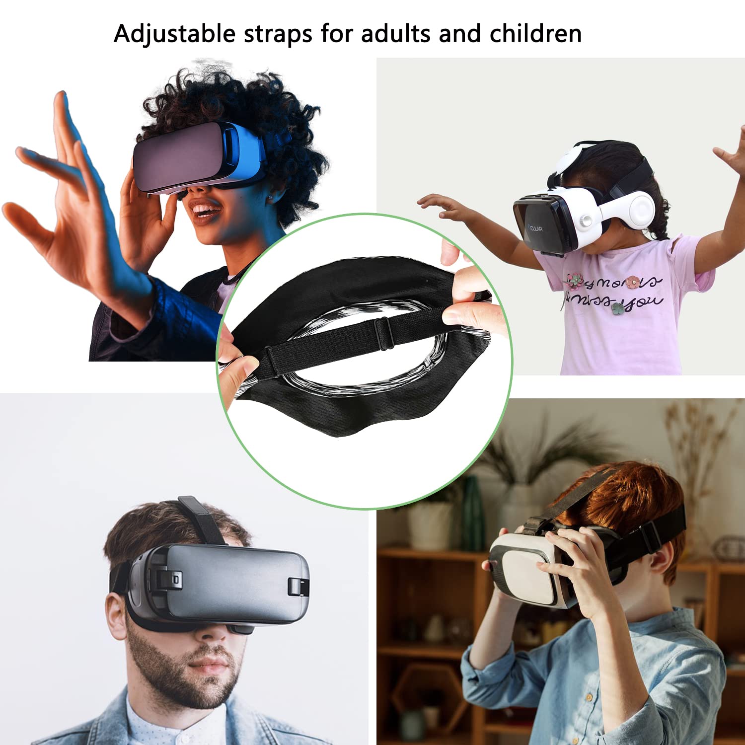 VR Eye Mask Sweat Band Adjustable Sizes HMD Padding Face Cover Sweat Guard Face Mask for Meta/Oculus Quest 2 Go HTC Vive Virtual Reality Games Accessories