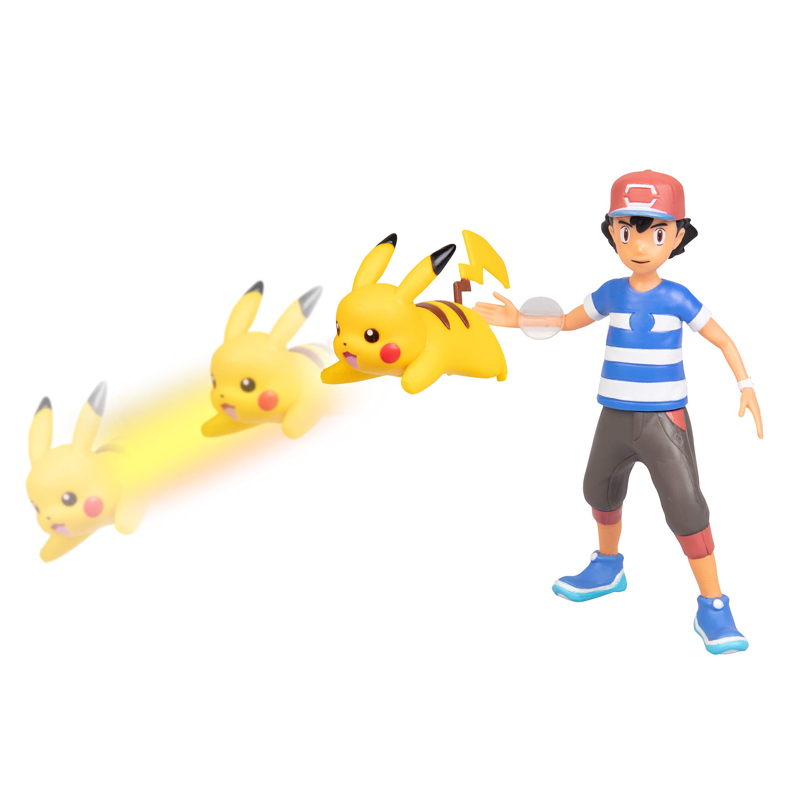 Pokémon Battle Figure Multi Pack Toy Set with Launching Action - Generation 1 - includes Ash, Pikachu, Eevee, Bulbasaur, Ditto & Zubat - 6 Pieces - Ages 4+