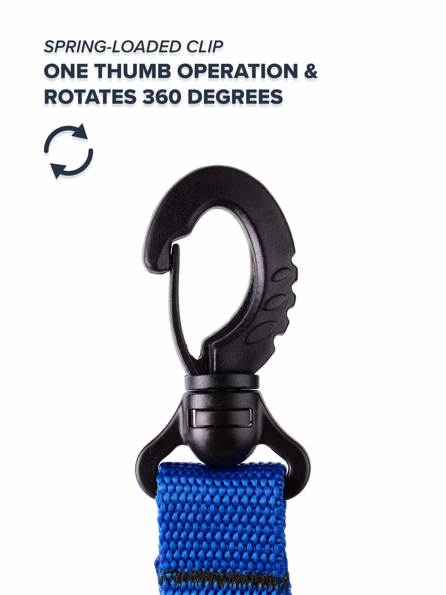 Rogue Endeavor Large, Heavy Duty Stainless Steel Game Clip Fish Stringer System + Stainless Core Coiled Lanyard. Designed for Kayak Fishing & Spearfishing. All Fish Species (Heavy Duty - Blue)