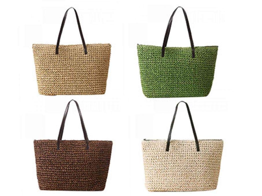 Straw Bag Classic Concise Handbag Shoulder Bag Exquisite Handwoven Retro Tote Bags for Beach Travel and Daily Use