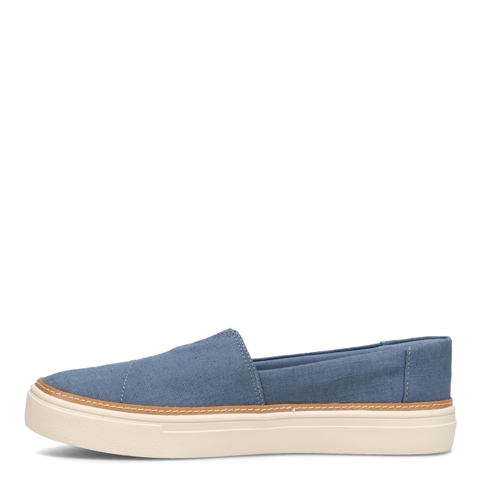 TOMS Women's Parker Linen Slip On Sneaker Slate Blue Textured Linen